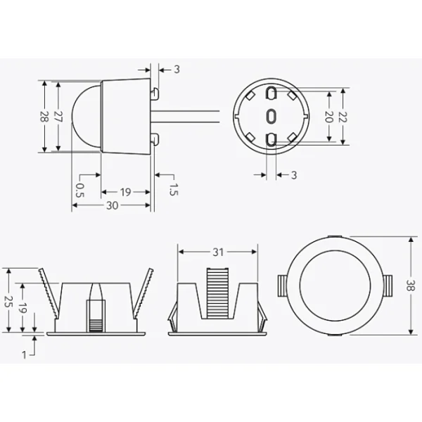 CP Electronics Switching Miniature Ip40 Ceiling Flush/Surface Mounted ...
