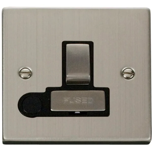 Victorian Stainless Steel Black Insert 13A Ingot Double Pole Switched ...