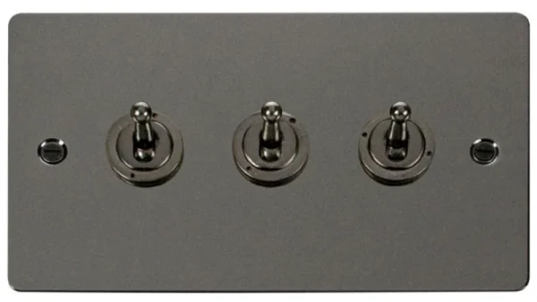 Click Scolmore Toggle Switch 3 Gang 2 Way 10A Black Nickel – Go Magpie ...