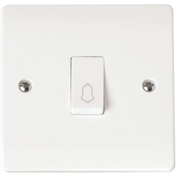 Click Scolmore Plate Switch 1 Gang Retractive Bell 10A White – Go ...
