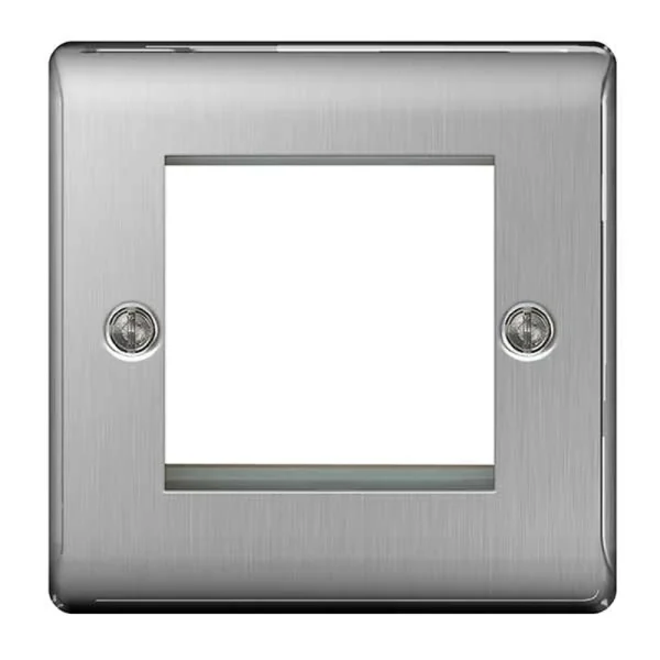 Luceco Front Plate 2 Module Grid Square Brushed Steel – Go Magpie ...