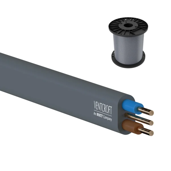 Ventcroft 6242Y NKT instal 2.5mm Grey Cable 2-Core Twin & Earth 100m ...