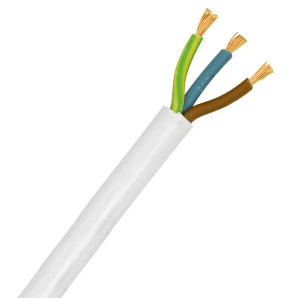 Commodity Cables 3183TQ 1.5mm² White Harmonised H05BN4-F Cable 3-Core ...