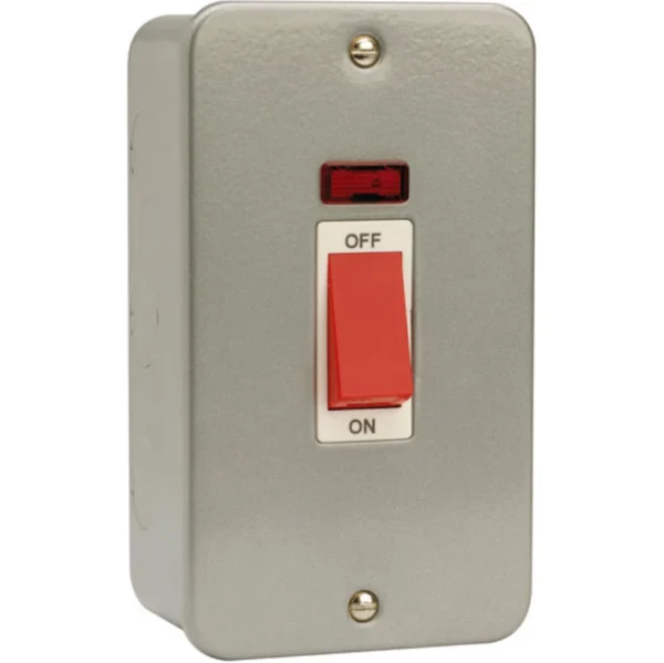 Click Scolmore Cooker Control Switch 2 Gang Neon 45A Metal Clad – Go ...