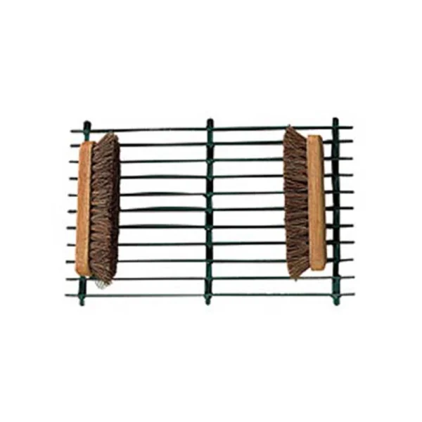 Charles Bentley Boot Scraper Mat Galvanised Metal Black With Brushes ...