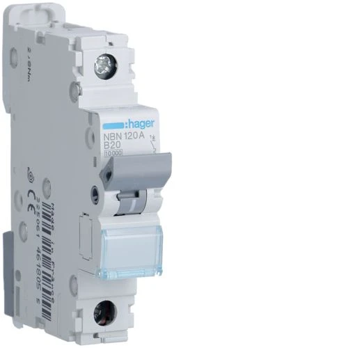 Hager MCB Single Pole Type B 20A 10kA 1 Module – Go Magpie – Trusted brands. Quality electrical ...