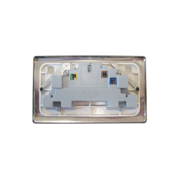 Designa 23SS132DP 2 Gang 13A Double Pole Switched Double Socket Satin ...