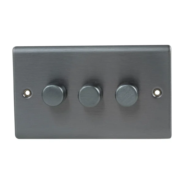 Designa 25DIM4003 3 Gang 2 Way 400W Push Dimmer Switch Graphite – Go ...