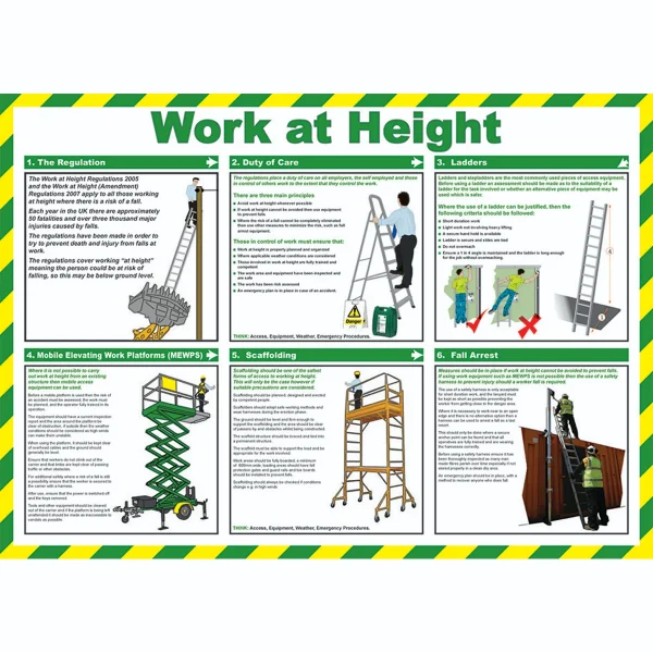 Safety First Aid Working at Height Guidance Poster 590x420mm – Go ...