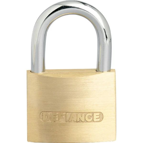 Defiance Low Security Solid 50mm Brass Chrome Padlock – Go Magpie ...