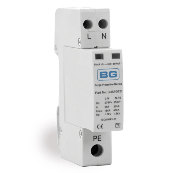 Luceco BG CUSPDT21 20kA 1 Module Single Pole and Neutral Type 2 Surge ...