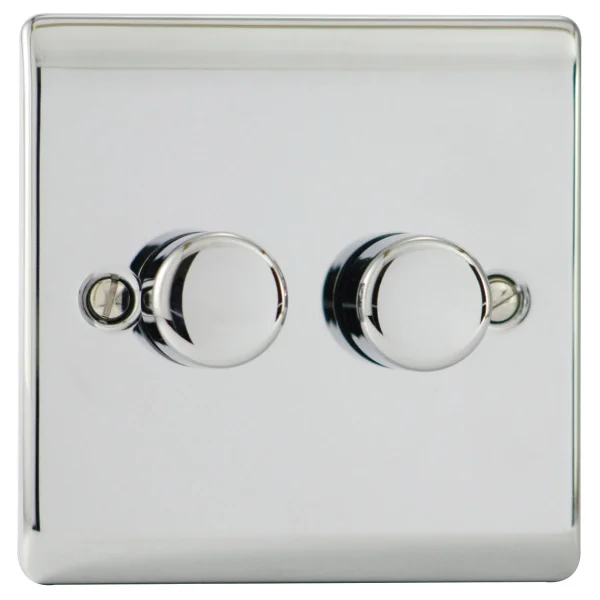 Designa 22DIM4002 2 Gang 2 Way 400W Push Dimmer Switch Polished Chrome ...