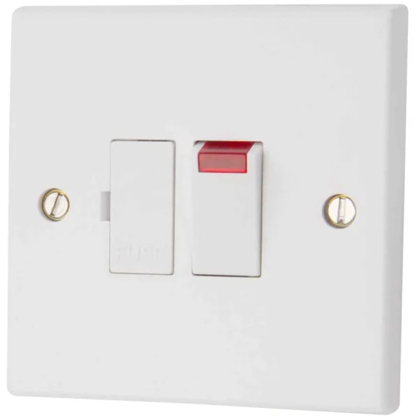13A Double Pole Switched Fused Spur Connection Unit With Neon Printed ...