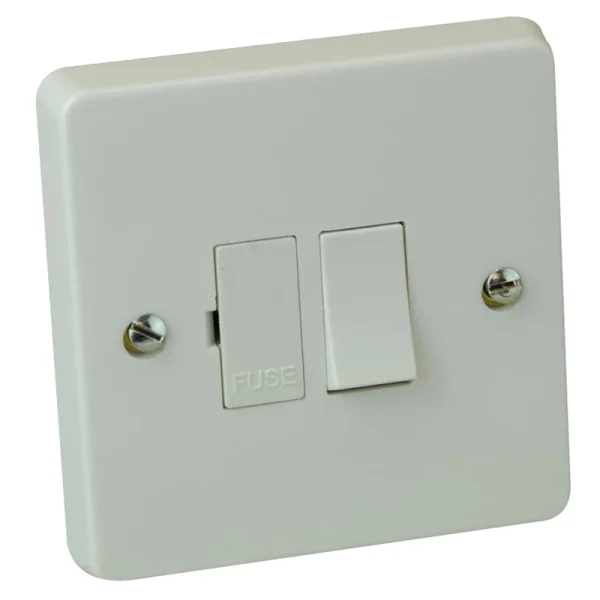 13A Double Pole Switched Fused Spur Connection Unit Printed ‘Tumble ...