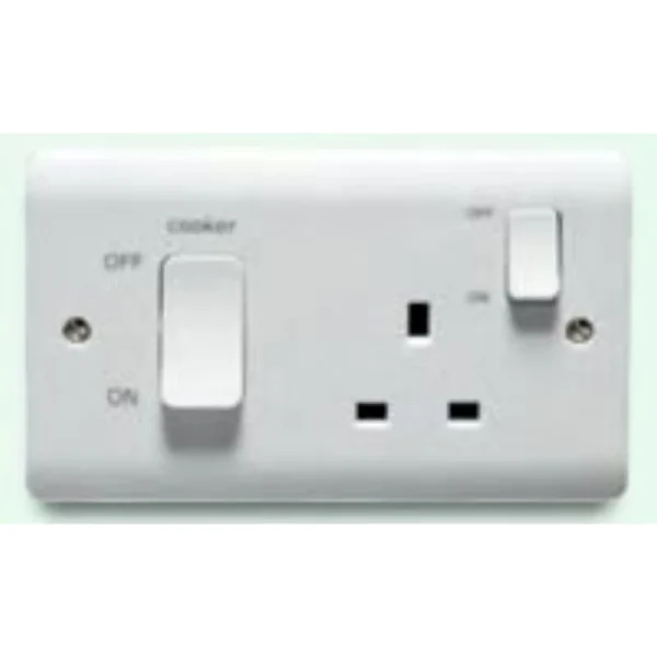 Crabtree 45A Cooker Control Unit With Double Pole Socket White – Go ...