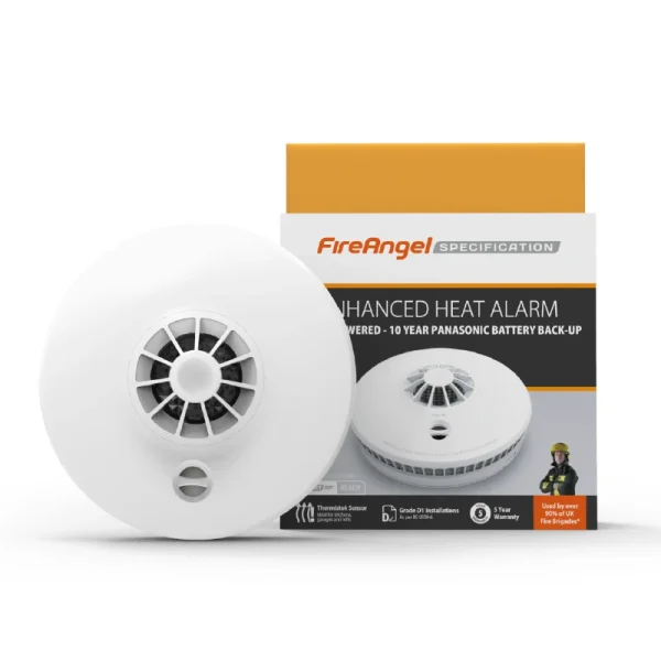 FireAngel Mains Heat Alarm with 10 Year Battery Backup Smart RF Ready ...