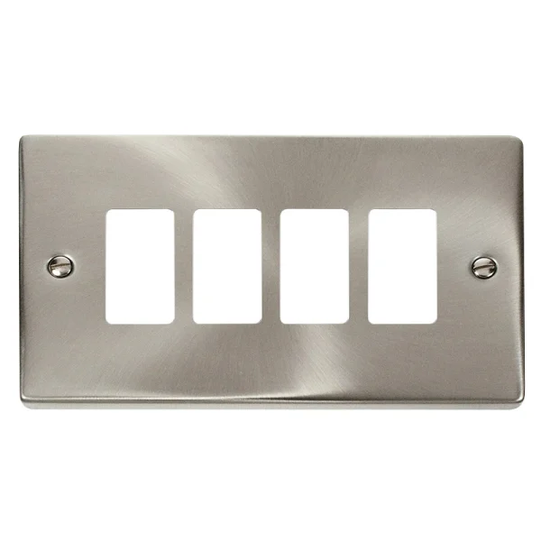 Click Scolmore Front Plate Deco 4 Gang Satin Chrome – Go Magpie ...