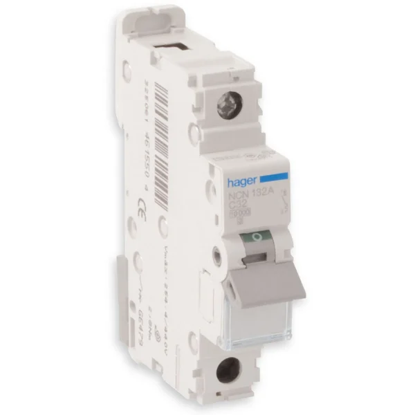 Hager MCB Single Pole Type C 32A 10kA 1 Module – Go Magpie – Trusted ...