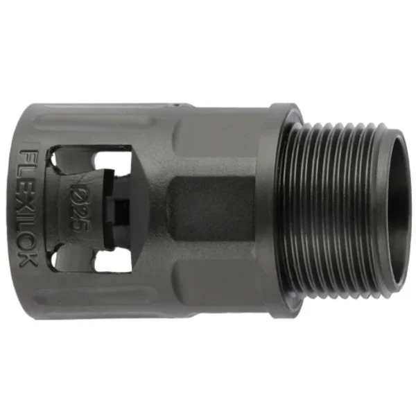 Flexicon Connector Straight Fixed External Thread M20 Black – Go Magpie ...