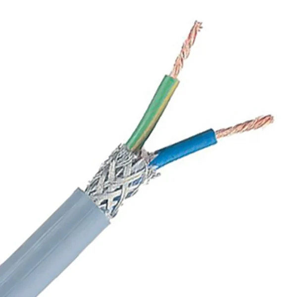 CY02C 1.5mm Grey PVC Col/Code Screen Control Cable 2-Core Flexible 1m ...