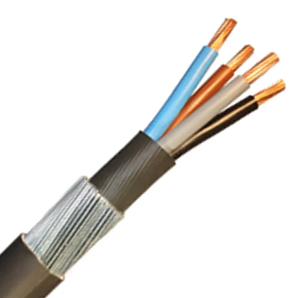 Commodity Cables 4-Core 2.5mm² Copper Steel Wire Armoured Cable Black ...