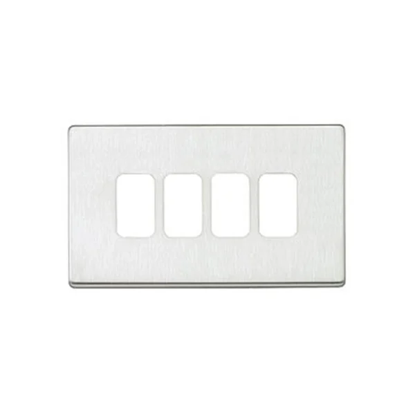 MK Front Plate 4 Module Brushed Stainless Steel – Go Magpie – Trusted ...