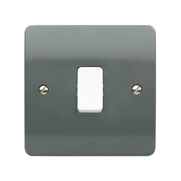 MK Electric Plate Switch 1 Gang 1 Way SP White Rocker 10A Graphite – Go ...