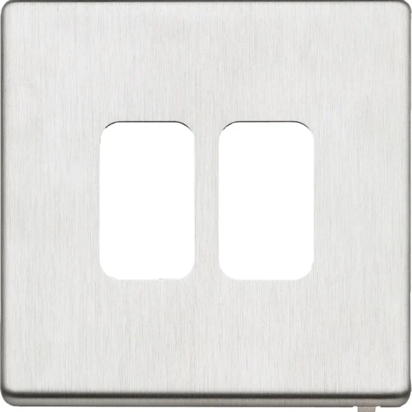 MK Electric MK Front Plate 2 Module Brushed Stainless Steel – Go Magpie ...