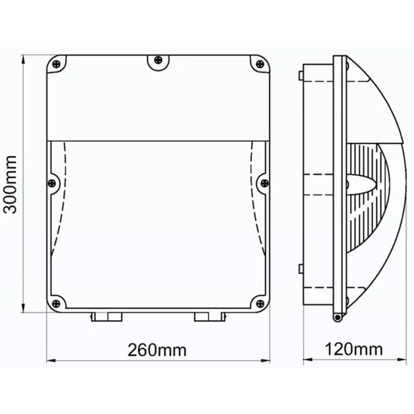KSR Lighting Bulkhead LED IP65 Wall Pack Photocell 30W Black 4000K ...