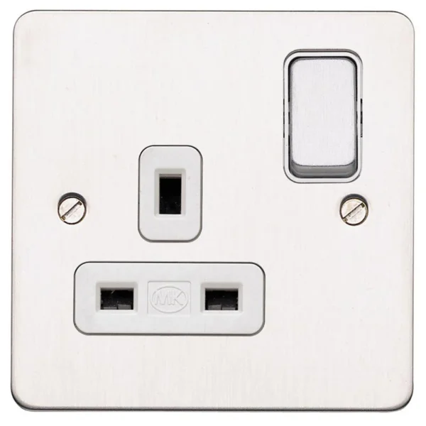 MK Electric Socket 1 Gang Switched Double Pole Dual Earth 13A White ...