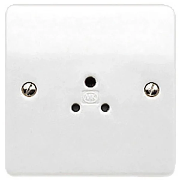 MK Electric MK Socket 1 Gang Unswitched 3 Pin Round 2A White – Go ...