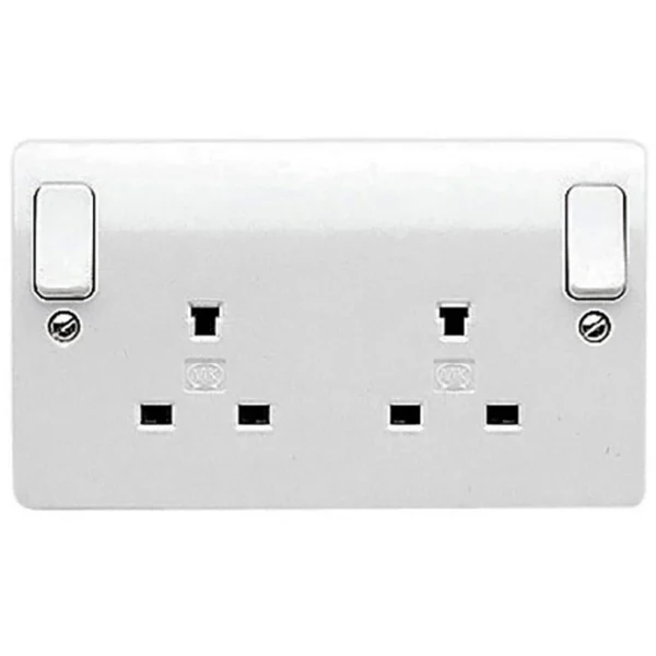 MK Electric MK Socket 2 Gang Switched Double Pole Non Standard 13A ...