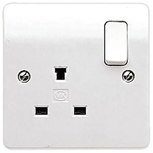 MK Electric Socket 1 Gang Switched Double Pole Non Standard 13A White ...