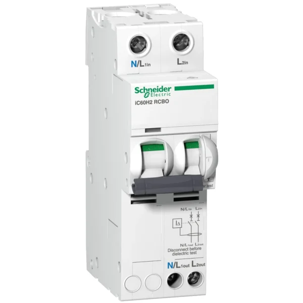 Schneider Electric RCBO Ic60H2 Double Pole Curve C Type A 10A 110V ...