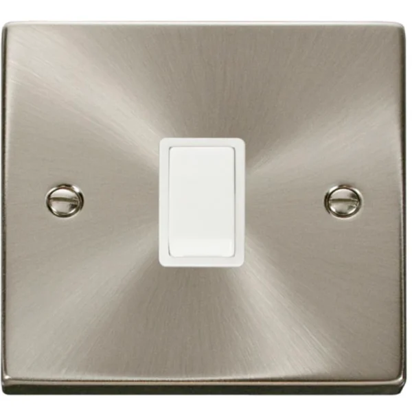 Click Scolmore Victorian Satin Chrome White Insert 20A Double Pole ...