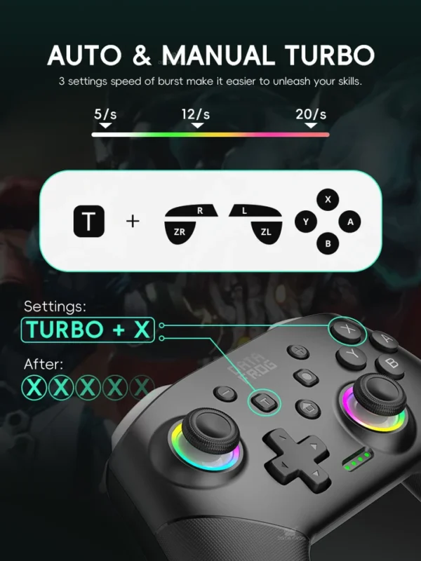 DATA FROG Wireless Controller for Switch 2/Switch OLED/Lite Console Pro ...