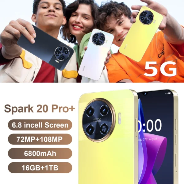 Global Version Techno Spark 20 Pro Unlocked Smartphone 5g Android ...