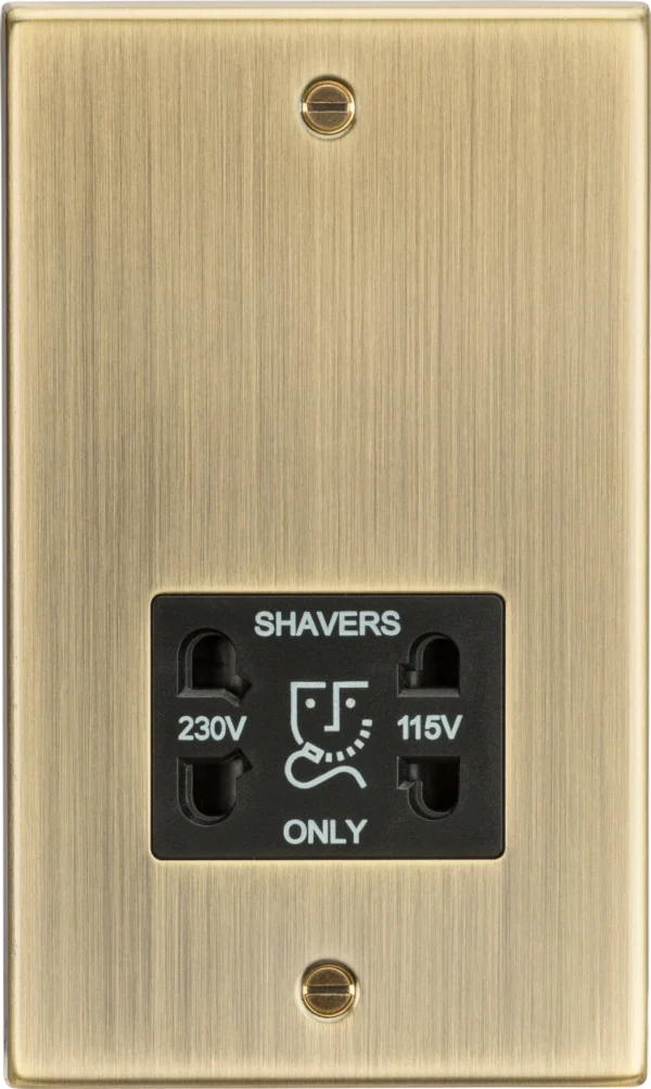 Knightsbridge MLA 115-230V Dual Voltage Shaver Socket with Black Insert ...